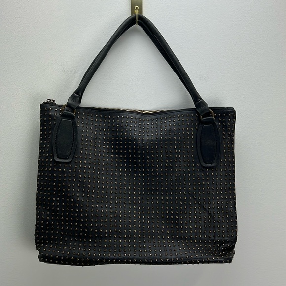 Platania | Bags | Platania Brass Studded Leather Purse Black Made In ...